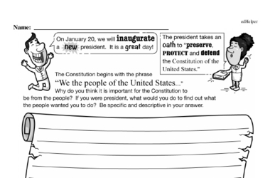 Inauguration Day 2021 K-6 Activities | Free PDF Printables | edHelper.com