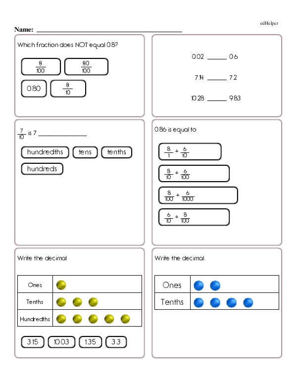 Fractions and Decimals (Math Chapter Workbook)