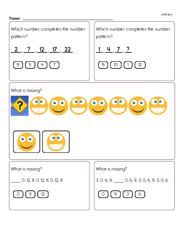 Identifying Shapes and Completing Patterns (Math Chapter Workbook)