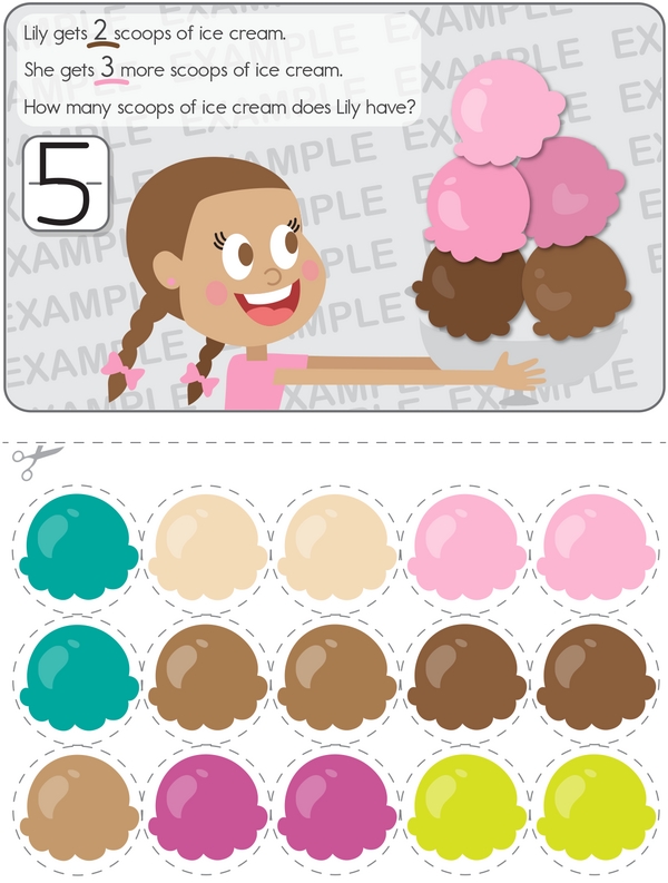 Addition Word Problems: Counting Scoops of Ice Cream Workbook