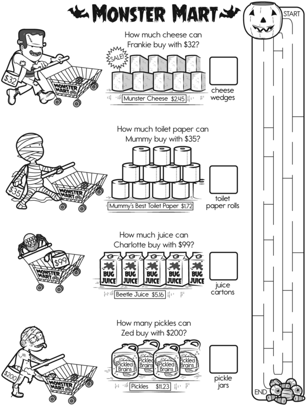 Monster Mart: Shopping Spree and Candy Maze Workbook
