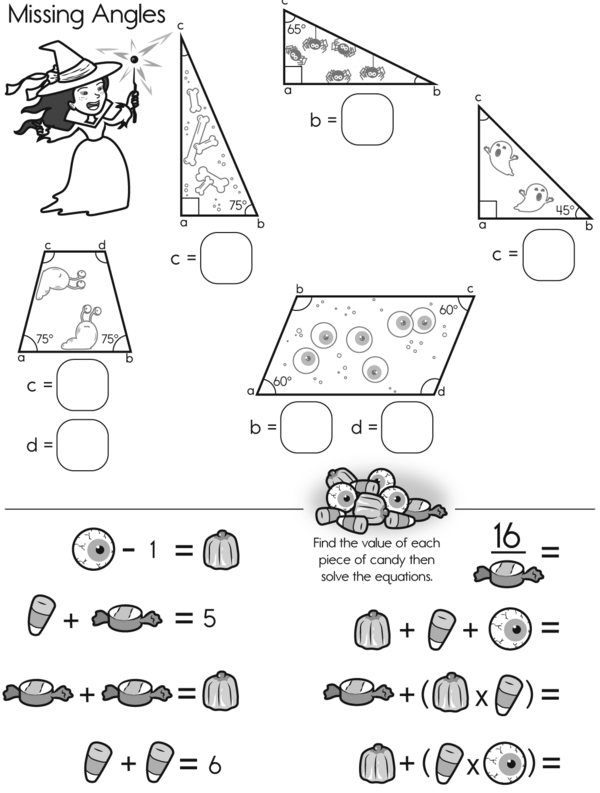 Trick-or-Treat Math: Spooky Angles and Sweet Secrets Workbook