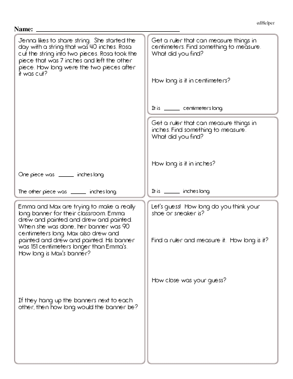 Measurement of Length (Math Chapter Workbook)