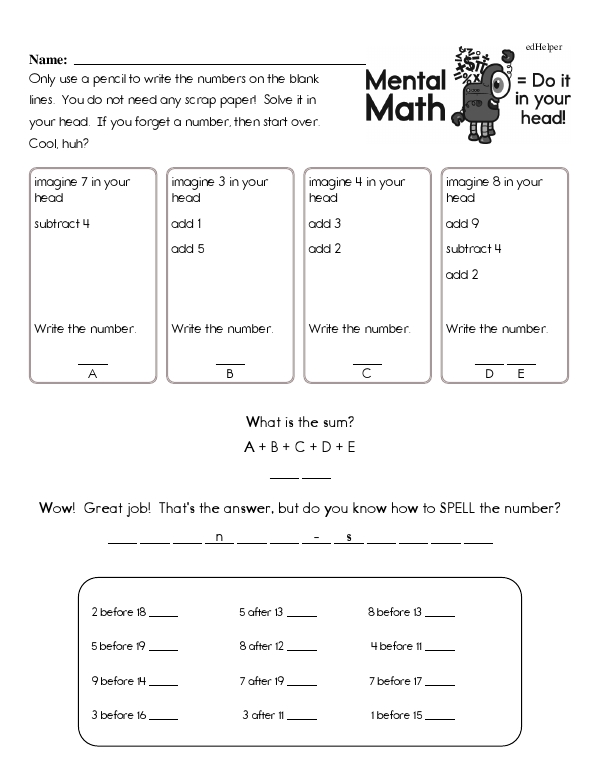 Mental Math with Multiplication (Math Chapter Workbook)