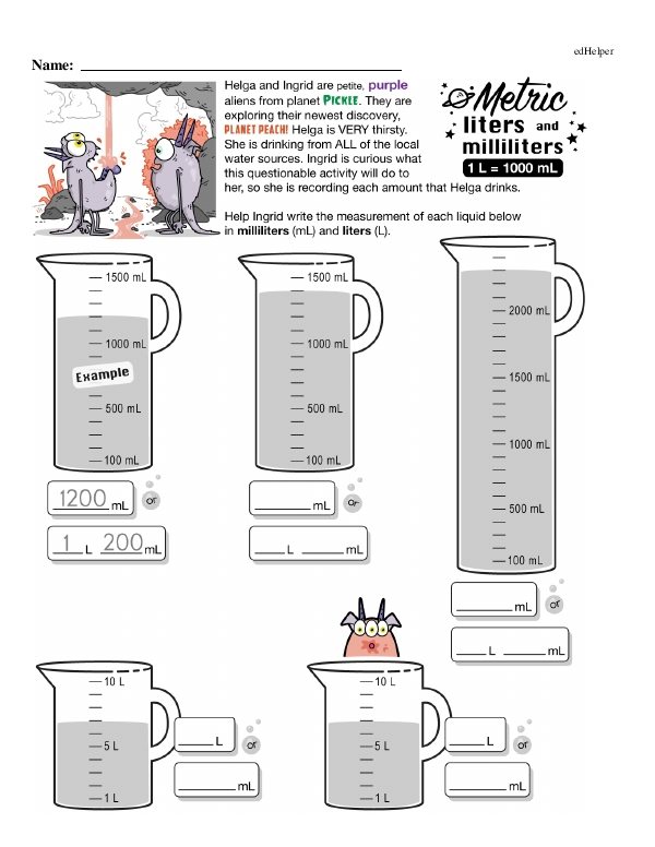 Metric Length, Mass, and Volume (Math Chapter Workbook)