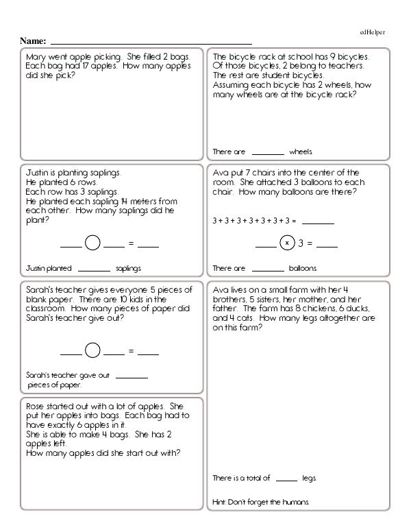 Multiplication and Division (Math Chapter Workbook)