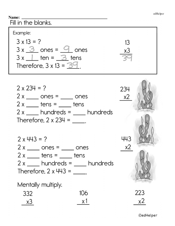 Multiplication - One Factor Being Larger than One Digit (Math Chapter ...