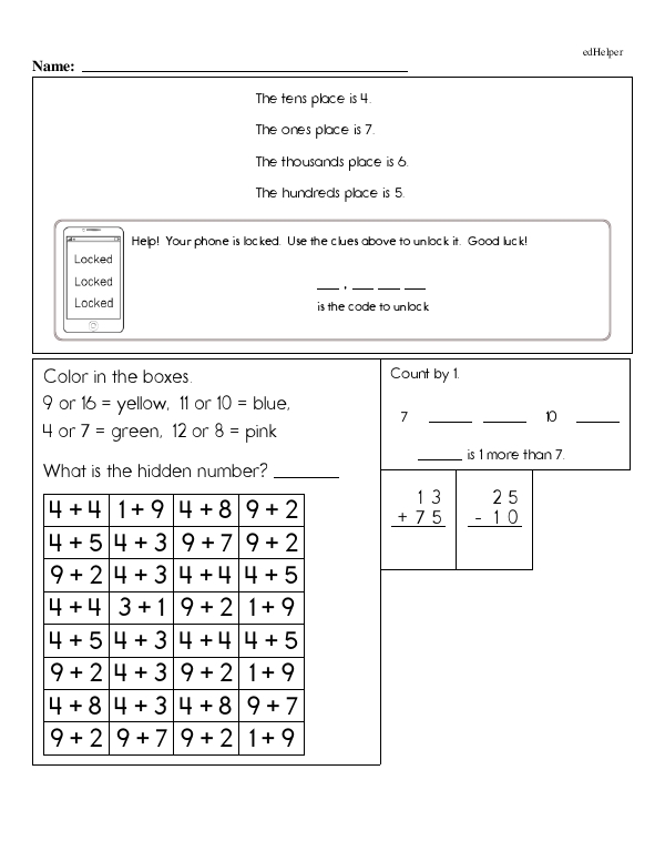 Numbers to 1,000 (Math Chapter Workbook)