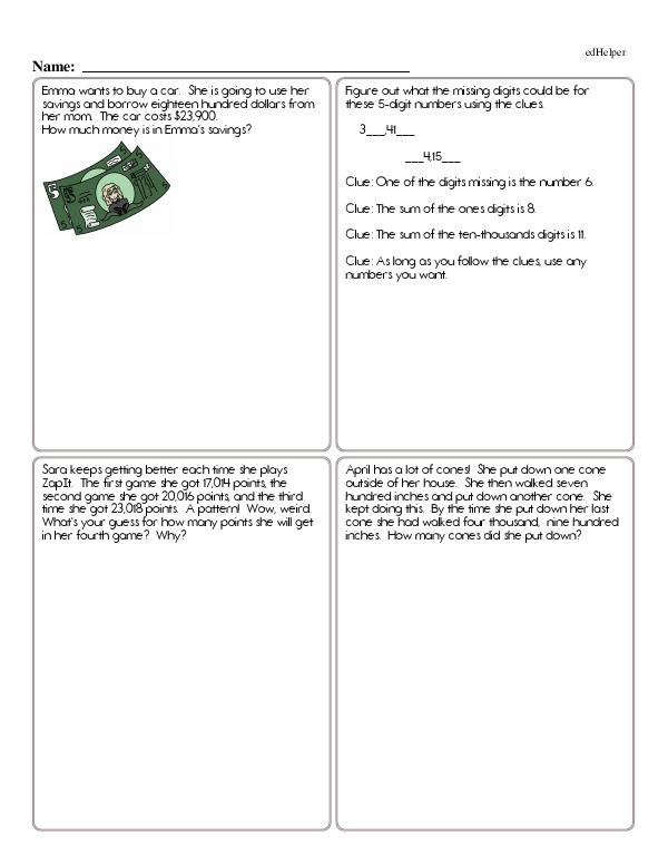 Numbers to 10,000 (Math Chapter Workbook)