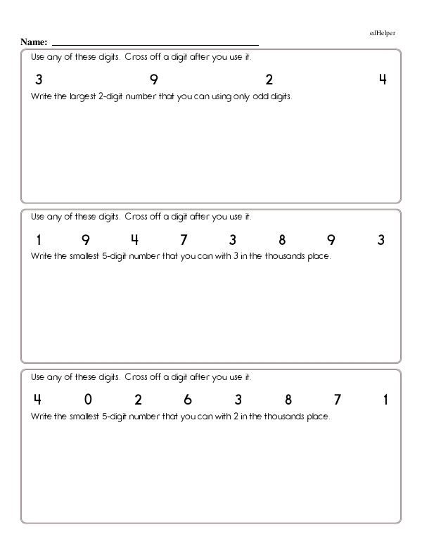 Numbers to 10,000 (Math Chapter Workbook)