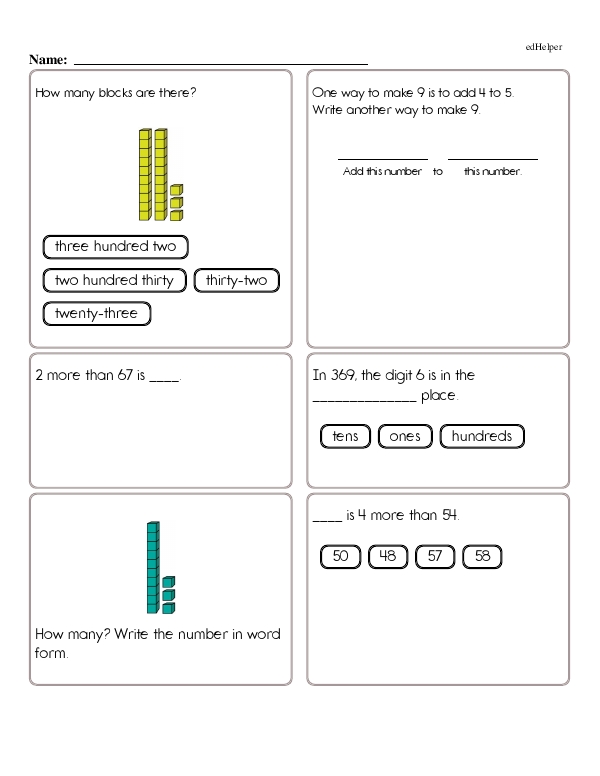 Numbers to 10,000 (Math Chapter Workbook)