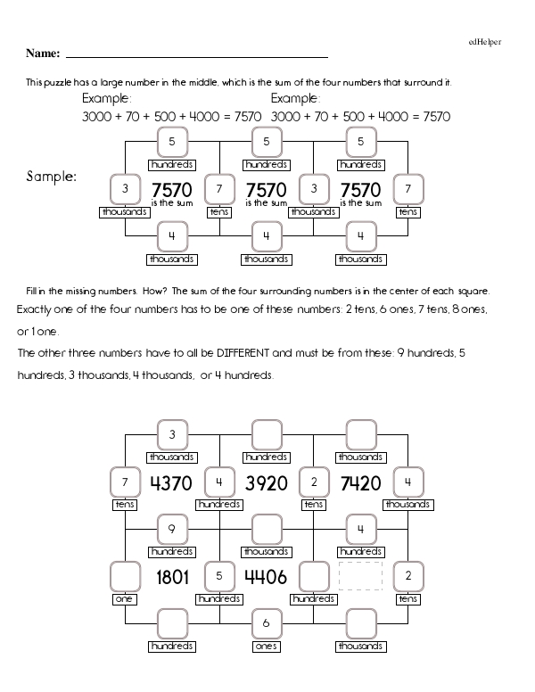 Numbers to 10,000 (Math Chapter Workbook)
