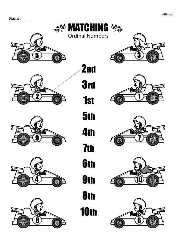 Ordinal Numbers and Position (Math Chapter Workbook)