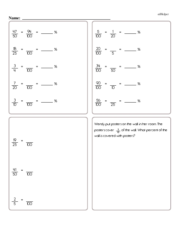 Percents Math Chapter Workbook