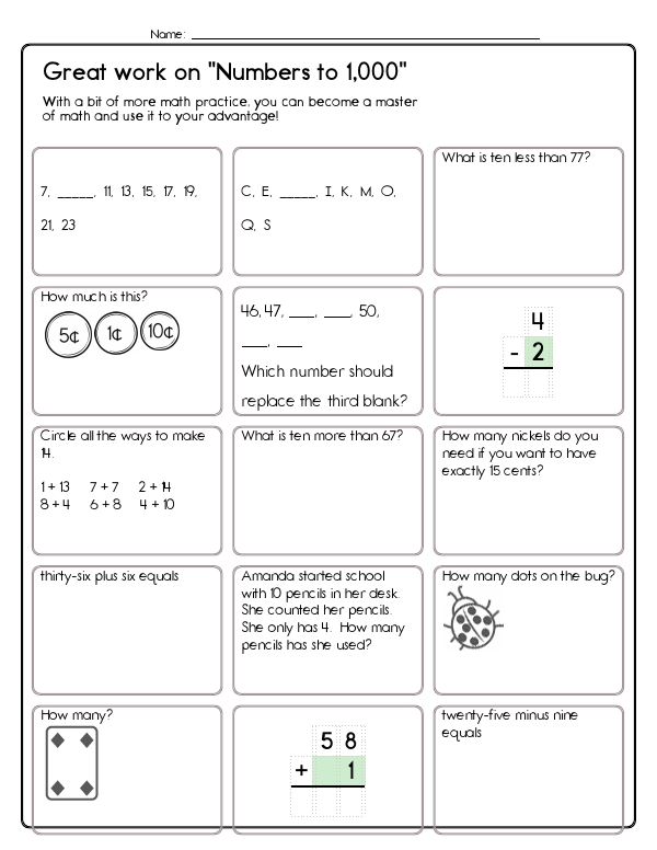 Quick Assessment - Exploring Place Value: Numbers to 1,000