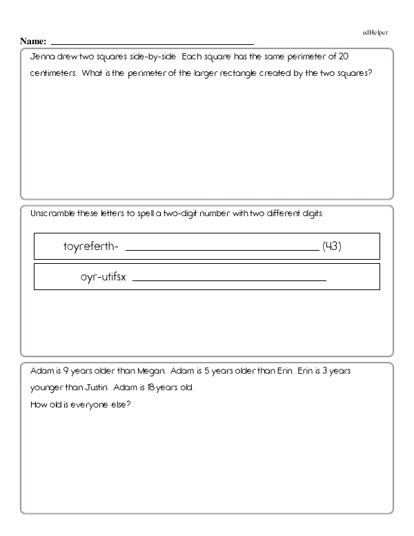 Squares and Rectangles (Math Chapter Workbook)
