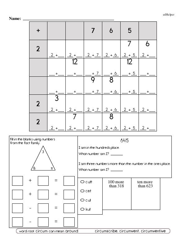 Subtraction up to 1,000 (Math Chapter Workbook)