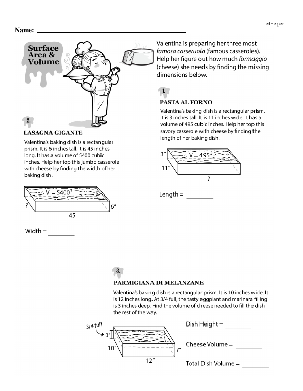 Surface Area and Volume of Solids (Math Chapter Workbook)