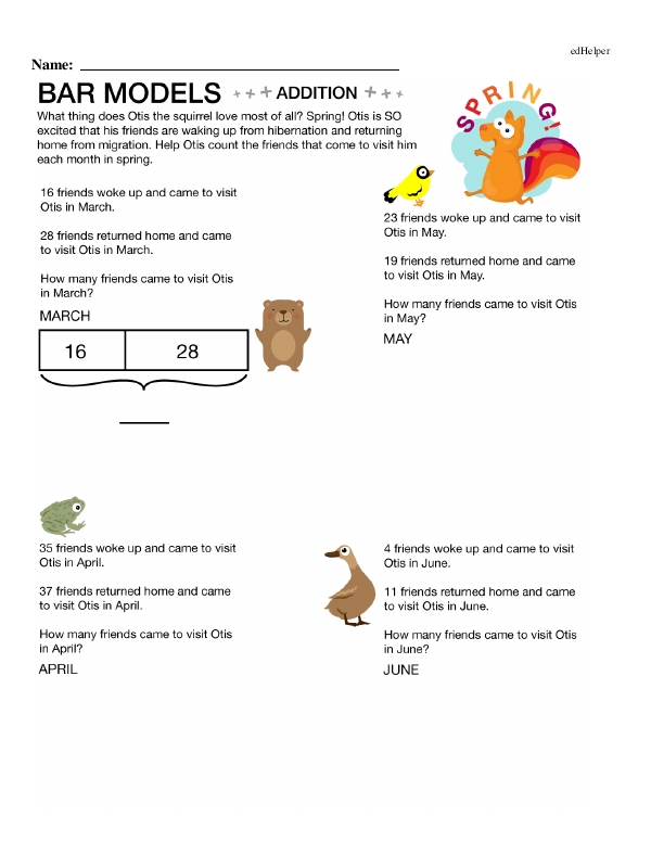 Using Bar Models to Solve Addition and Subtraction Problems (Math ...