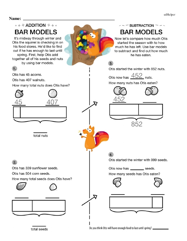Using Bar Models to Solve Addition and Subtraction Problems (Math Chapter Workbook)