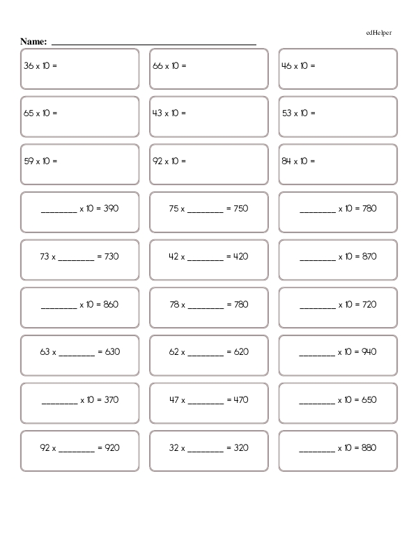 Whole Number Multiplication and Division (Math Chapter Workbook)