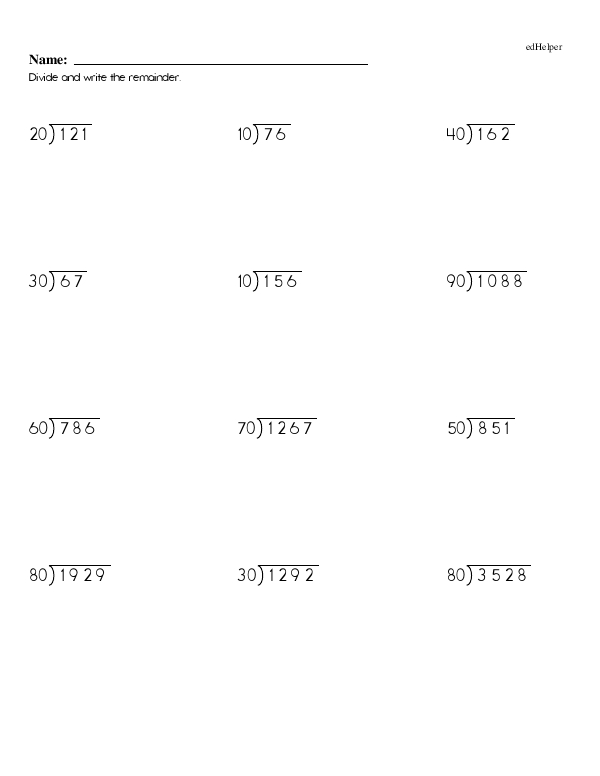 Whole Number Multiplication and Division (Math Chapter Workbook)