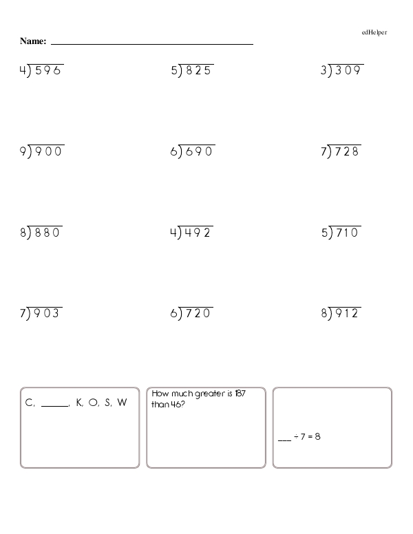 Whole Numbers - Multiplication and Division (Math Chapter Workbook)