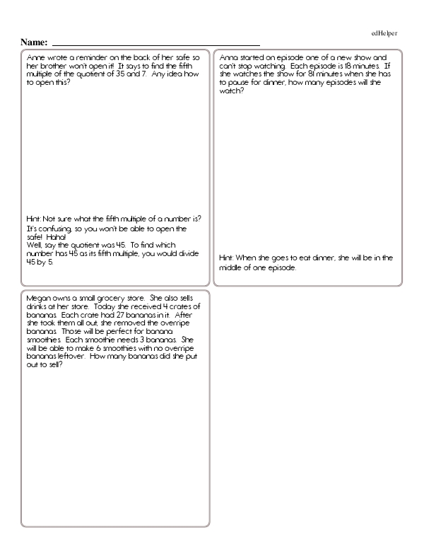 Whole Numbers - Multiplication and Division (Math Chapter Workbook)