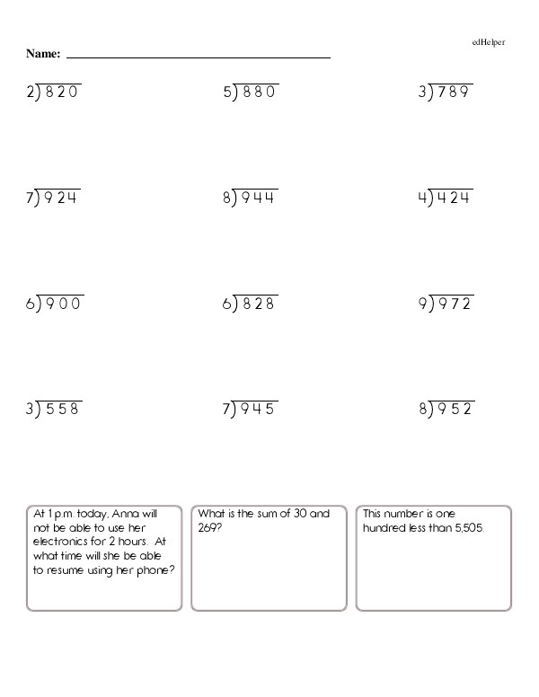 Whole Numbers - Multiplication and Division (Math Chapter Workbook)