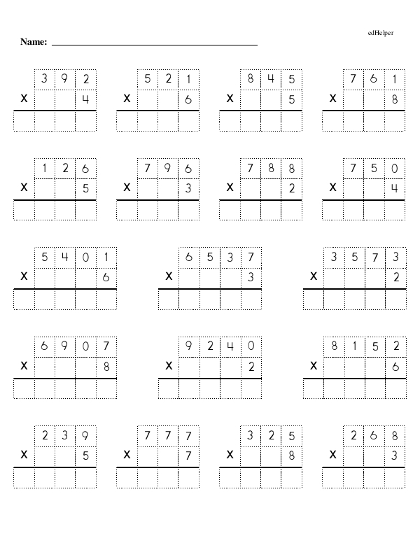 Whole Numbers - Multiplication and Division (Math Chapter Workbook)